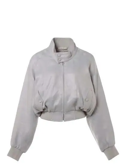 Celine Cropped Casual Jacket - Grey