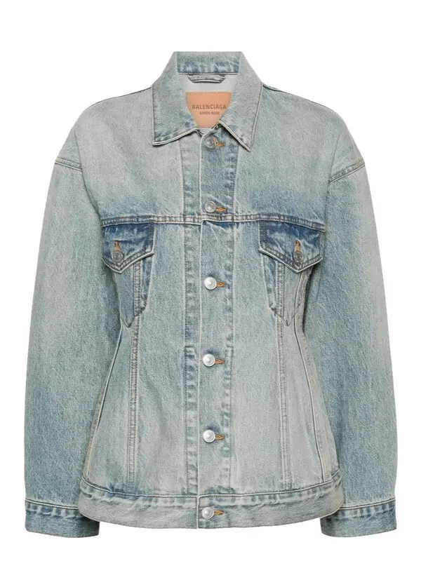 Balenciaga Collared Button-up Denim Jacket - Blue
