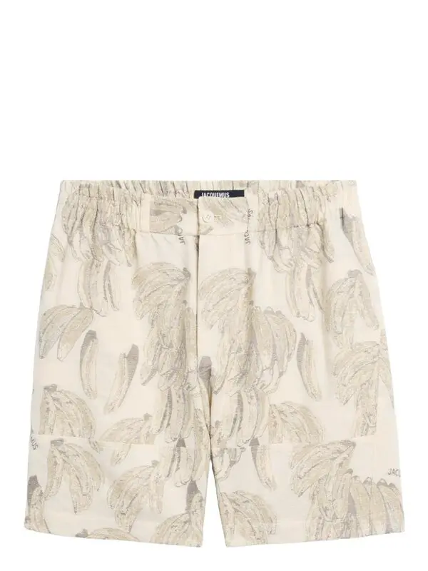Jacquemus Aloe Banana Jacquard Shorts - Nude