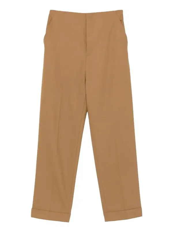 Alberta Ferretti Cuffed Hem Trousers - Brown