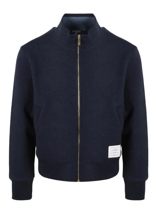 Thom Browne Zip-up Long-sleeved Jacket - Navy Blue
