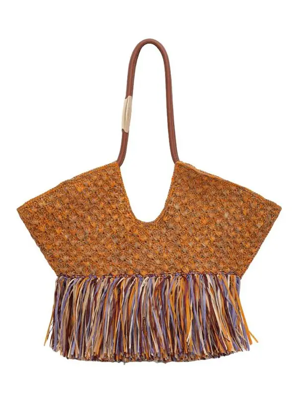 Zimmermann Goldentime Medium Fringe Tote - Multico Mouline