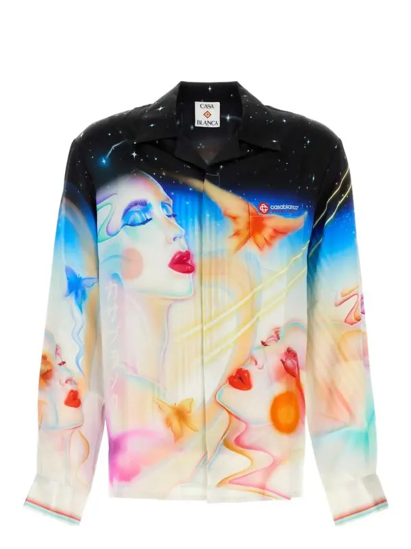 Casablanca Celestial-print Silk Shirt - Multicolor