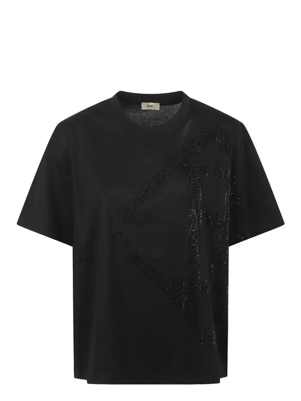 Herno Embellished Crewneck T-shirt - Black