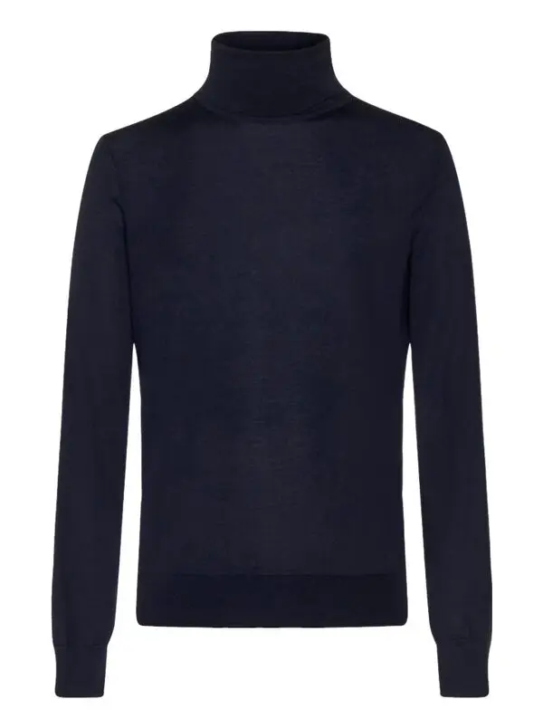 Zegna High-neck Long-sleeved Sweater - Black