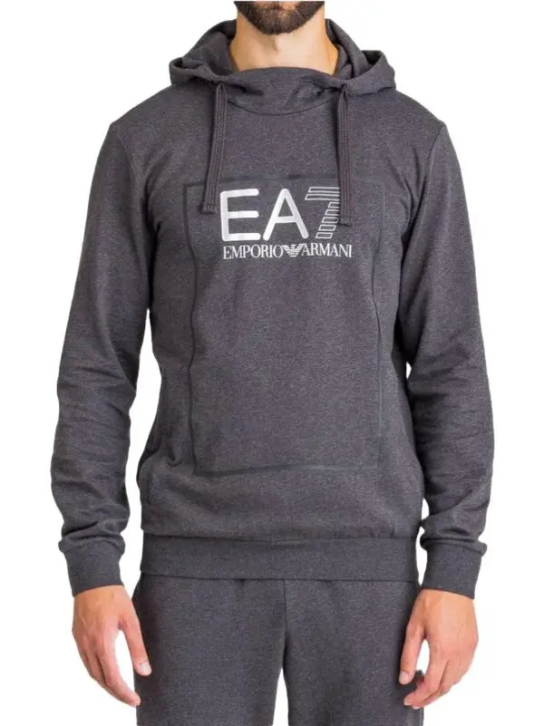 EA7 Logo Hooded Sweater - Black