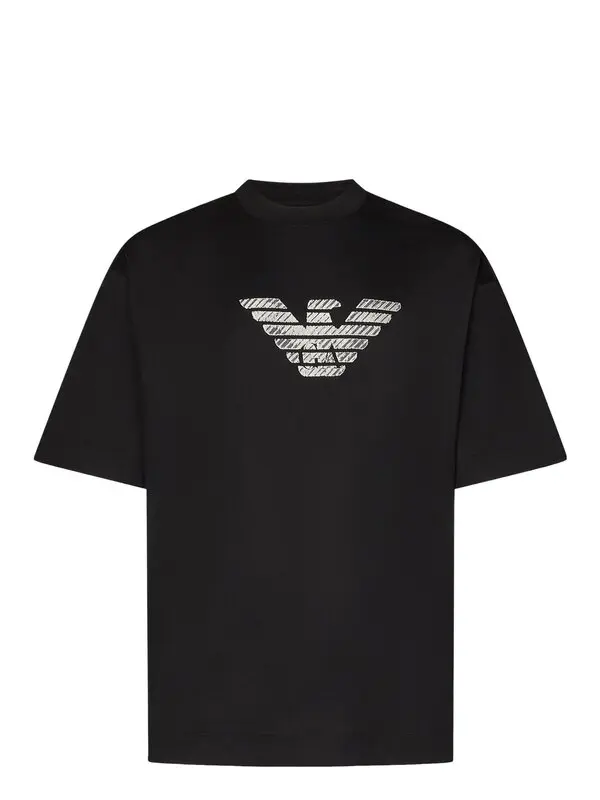 Emporio Armani Round Neck Short Sleeve T-shirt - Black