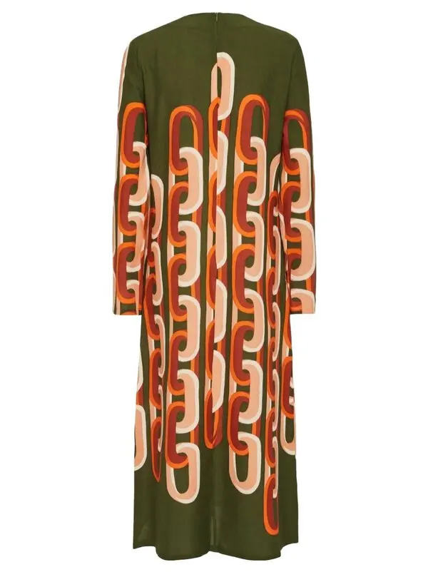 La DoubleJ Chain Print Midi Dress - Multicolor