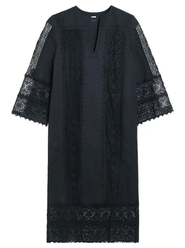 BY MALENE BIRGER Lace-panel Midi Dress - Black