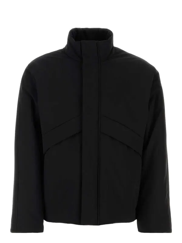 FERRAGAMO Mock Neck Straight Cut Blouson - Black