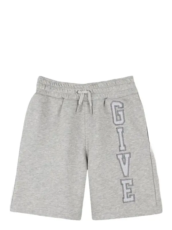 Givenchy Drawstring Shorts With Embroidered Logos - Grey