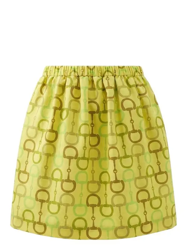 Gucci Horsebit Print Mini Skirt - Lime Green