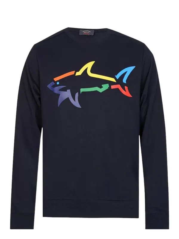 PAUL  SHARK Paul & Shark Long Sleeve Graphic Sweater - Black