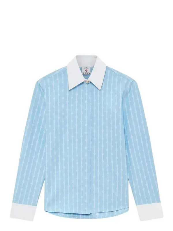 Casablanca Pinstripe Jacquard Shirt - Blue