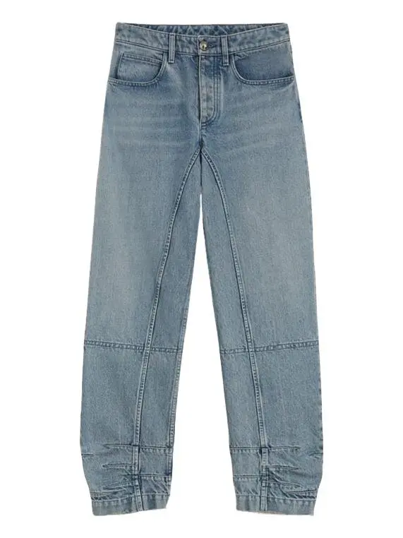 JIL SANDER Tapered-leg Frayed-hem Jeans - Antarctic Color
