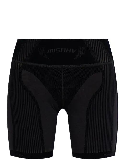 MISBHV Geometric Pattern Stretch Shorts - Black