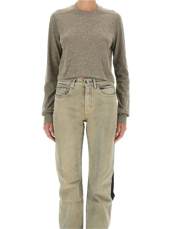 Rick Owens Crewneck Long Sleeve Top - Nude