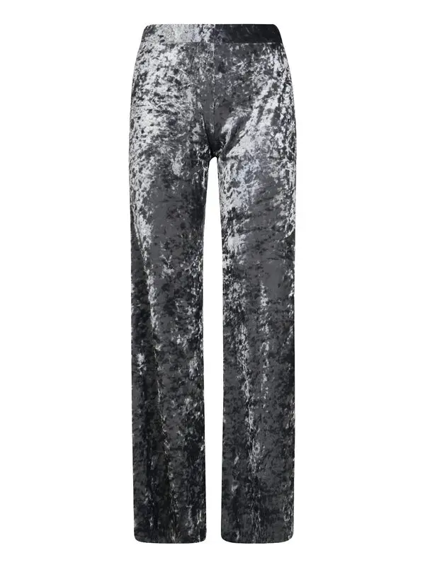 FORTE_FORTE Iridescent Velvet Wide Leg Pants - Black