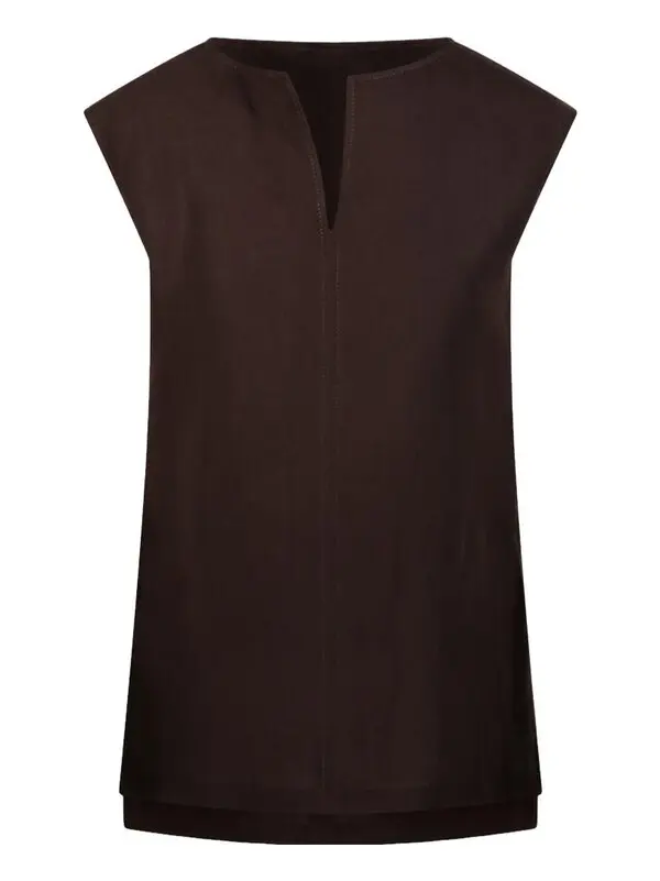 Max Mara Sleeveless V-neck Top - Black