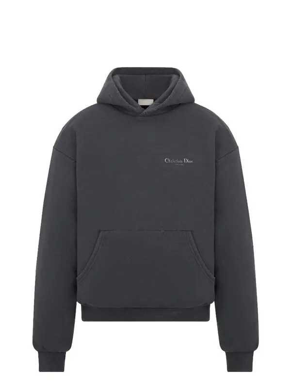Dior Logo Detailed Long-sleeve Hoodie - Black