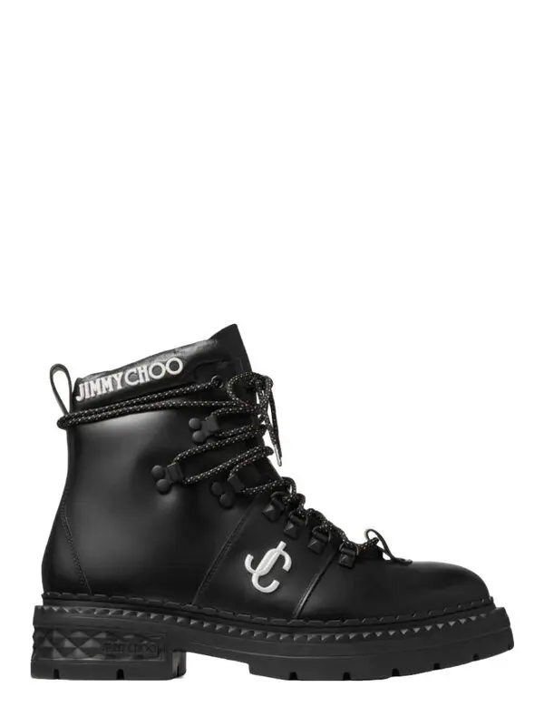 JIMMY CHOO Marlow Monogram Hiking Boots - Black