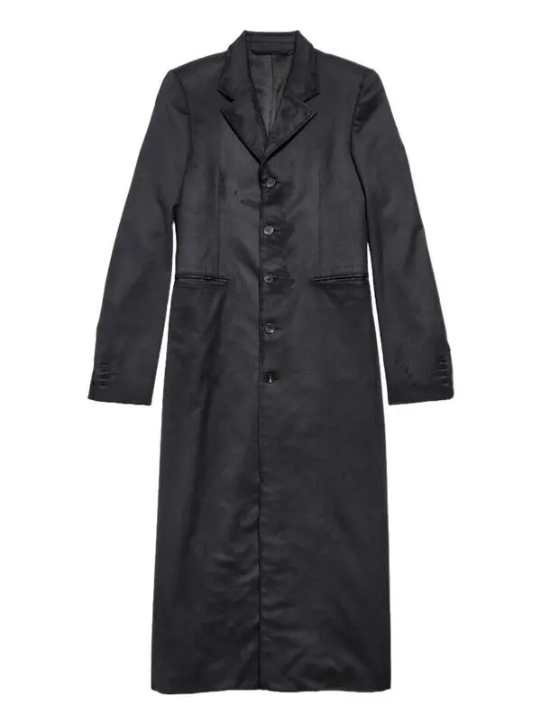Balenciaga Collared Button-up Coat - Black