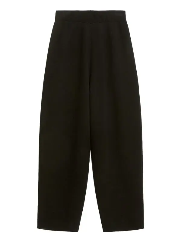 Max Mara Ribbed Waist Jersey Trousers - Black