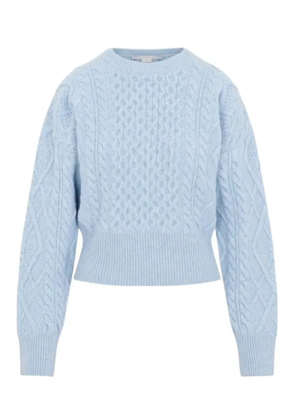 Stella McCartney Aran-knitted Long-sleeved Jumper - Blue
