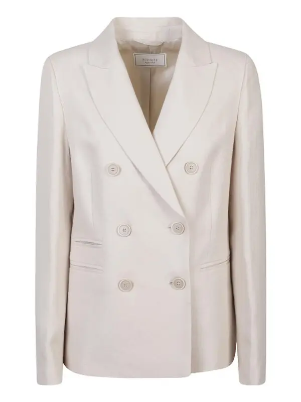 Peserico Double-breasted Tailored Jacket - White