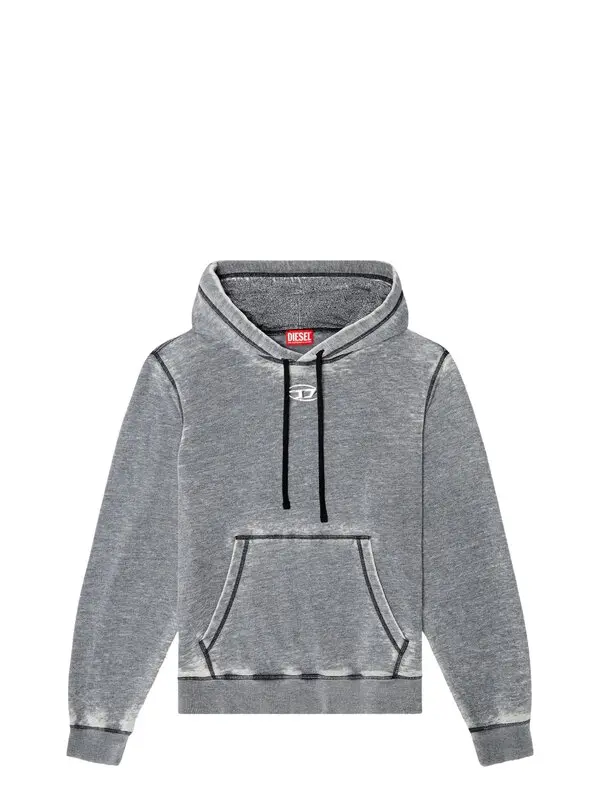 DIESEL® S-ginn-hood-div Drawstring Hoodie - Grey