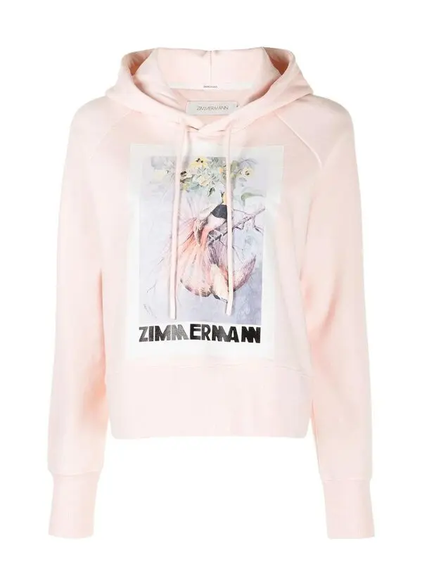 Zimmermann Floral Print Hoodie - White