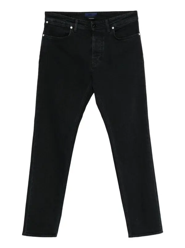 Stone Island Logo Patch Slim Fit Jeans - Black