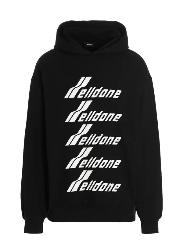 We11Done Logo Hooded Sweatshirt - Black