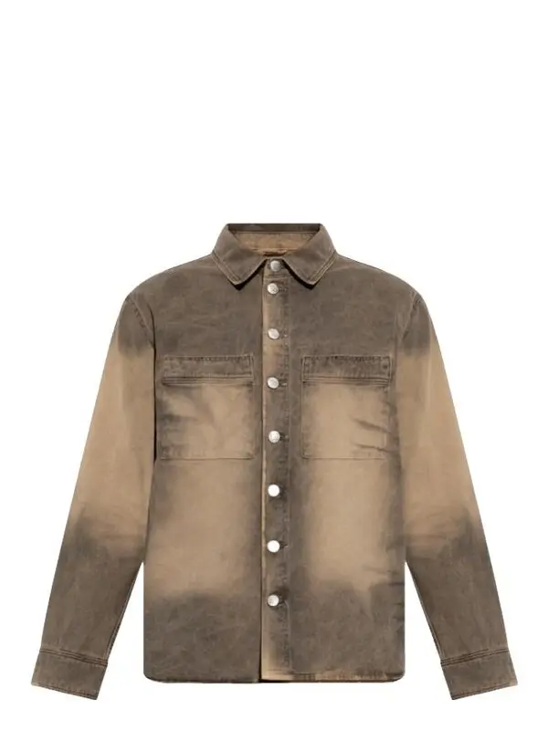 MISBHV Distressed Denim Shirt Jacket - Brown