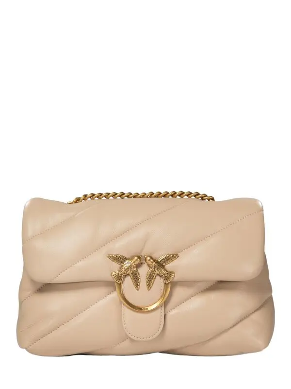 Pinko Love Classic Puff Maxi Quilted Shoulder Bag - Beige