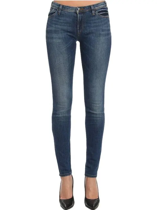 Emporio Armani Skinny Jeans With Logo Detail - Blue