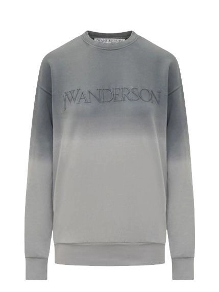 J.W.ANDERSON Logo Embroidered Tie-dye Sweatshirt - Gray