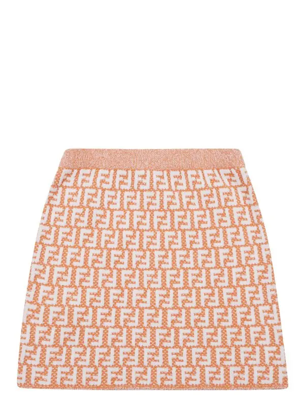 Fendi Ff-logo Knitted Mini Skirt - Pink