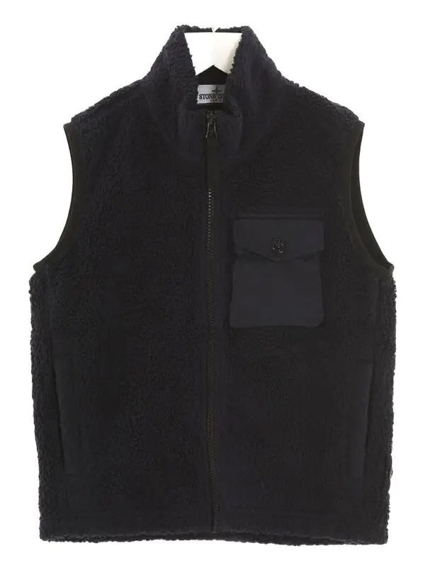 Stone Island Logo Patch Vest - Blue