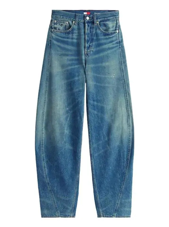 Tommy Hilfiger Mid Rise Wide Barrel Leg Jeans - Denim Blue