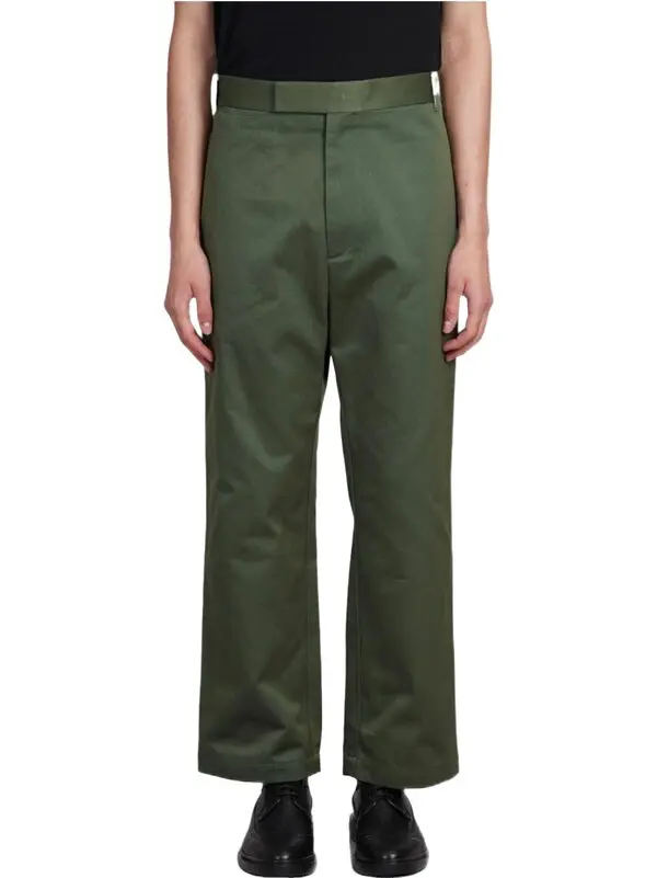 Thom Browne Straight Leg Tailored Pants With Rwb Stripe Detail - Black