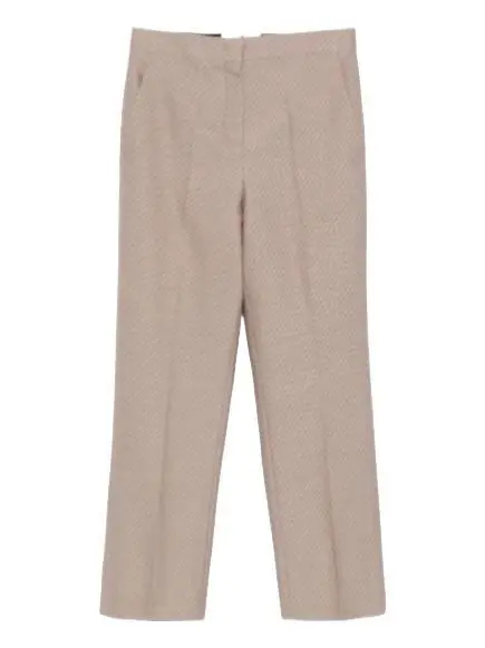 Fendi Ff-jacquard Tailored Trousers - Light Brown
