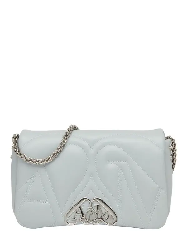 Alexander McQueen The Seal Logo Plaque Small Shoulder Bag - Gray