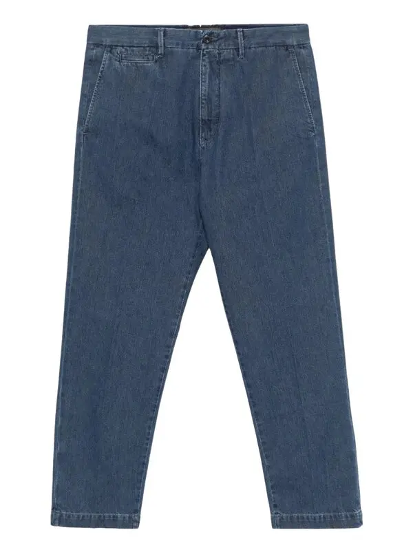 Incotex Logo-embroidered Jeans - Imperial Blue
