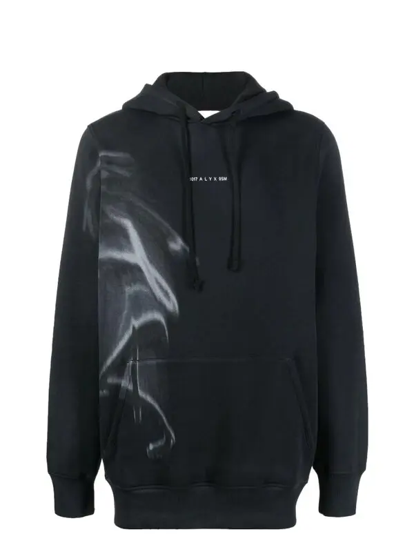 1017 Alyx 9sm Logo-print Wave Hoodie - Black