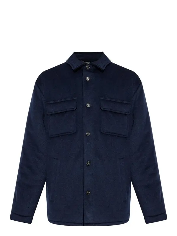 Etro Patch-pocket Cashmere Jacket - Navy Blue