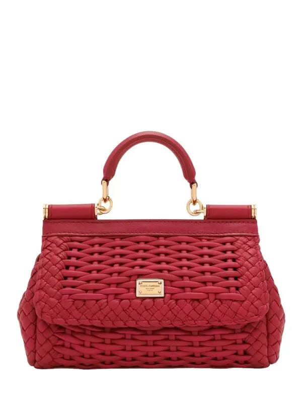 Dolce & Gabbana Small Woven Shoulder Bag - Red