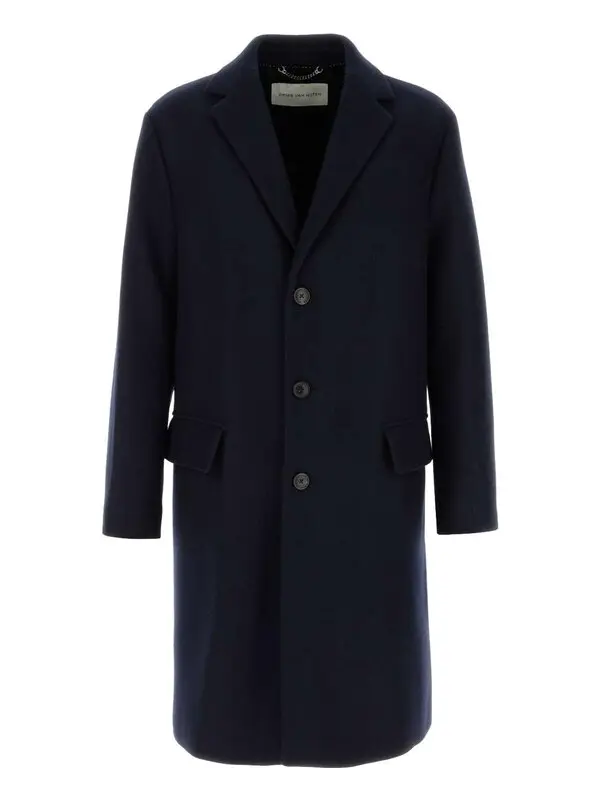 Dries Van Noten Single Breasted Long Sleeved Coat - Blue