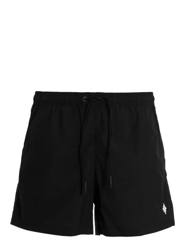 MARCELO BURLON COUNTY OF MILAN Embroidered Drawstring Swim Shorts - Black
