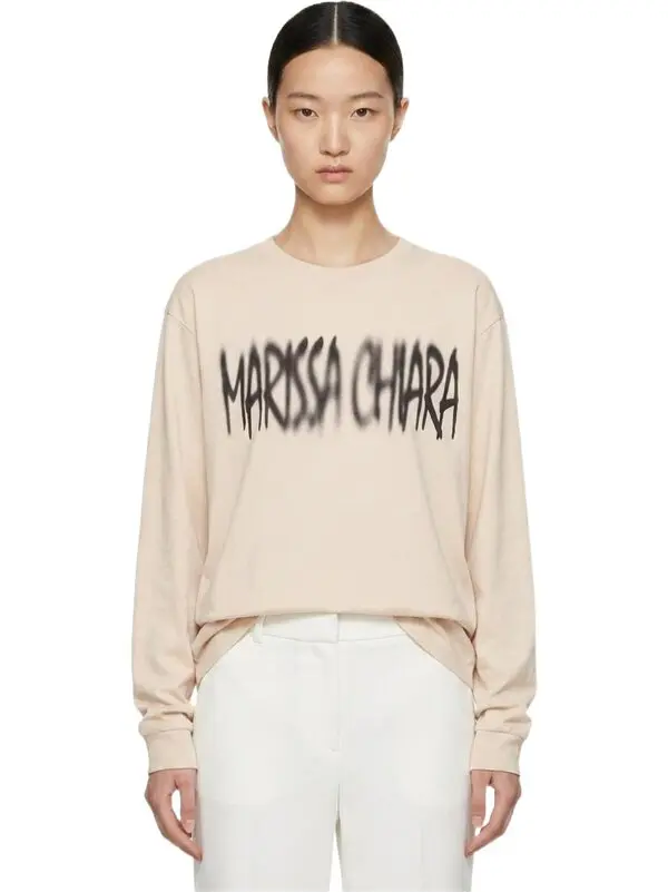 Marissa Chiara Long-sleeved Logo T-shirt - Camel